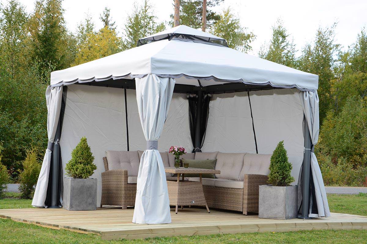 Taigaen. Takduk til paviljong, 3x3m